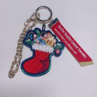 China Custom Keychain Christmas Pendant Personalized Embroidered Backpack Pendant  Keychain for sale