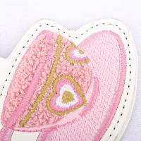 China Coffee Key Chain Wholesale Custom Pink Embroidery Cartoon Logo Holder Cute PU Leather Keychain Charms for Woman Girl for sale