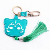 China Embroidered Tassel Leather Cat Key Chain Pendant Car Decorative Pendant Customized Good Luck Pendant for sale