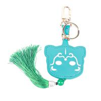 China Embroidered Tassel Leather Cat Key Chain Pendant Car Decorative Pendant Customized Good Luck Pendant for sale