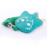China Embroidered Tassel Leather Cat Key Chain Pendant Car Decorative Pendant Customized Good Luck Pendant for sale