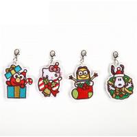 China Creative Bag Pendant Key Rings Custom Embroidered Keychain with Zipper Strip Featuring Dog Fruit Panda Rectangle Patterns for sale
