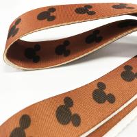 China Customized Embroidery Fabric Webbing 120cm Floral Braided Belt for Sewing Clothing Bags Hats 100% Polyester Brown Printed for sale