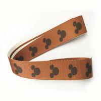 China Customized Embroidery Fabric Webbing 120cm Floral Braided Belt for Sewing Clothing Bags Hats 100% Polyester Brown Printed for sale