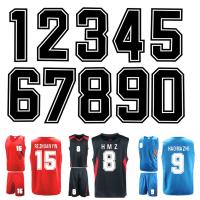 China Team Uniform Sports T-Shirt Heat Transfer Patches With Soft Iron Jersey Numbers 0-9 for Football Basketball Baseball for sale