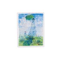 China Wangshun Custom Sublimated Heat Transfer Printed Embroidery Patch Beautiful Umbrella Girl Natural Scenery Chenille Embroidery for sale