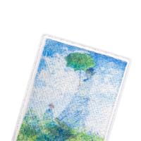 China Wangshun Custom Sublimated Heat Transfer Printed Embroidery Patch Beautiful Umbrella Girl Natural Scenery Chenille Embroidery for sale