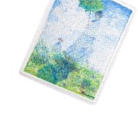 China Wangshun Custom Sublimated Heat Transfer Printed Embroidery Patch Beautiful Umbrella Girl Natural Scenery Chenille Embroidery for sale