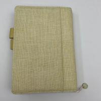 China Flower Embroidery Cotton and Linen Cover Student Notebook Custom Logo Cover Embroidery Design Notepad for sale