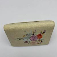 China Flower Embroidery Cotton and Linen Cover Student Notebook Custom Logo Cover Embroidery Design Notepad for sale