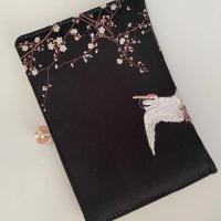 China Embroidery Cover High-End Leather Notebook Hardcover Pu Leather Cover With Fancy Embroidery for sale