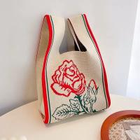 China Designer Women's Knitted Travel Handbags Reusable Open Shopping Tote Bag Durable Portable Casual Fashion for Ladies for sale