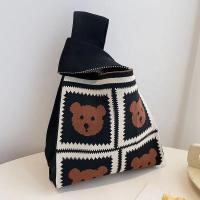 China Designer Women's Knitted Travel Handbags Reusable Open Shopping Tote Bag Durable Portable Casual Fashion for Ladies for sale