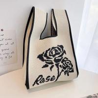 China Designer Women's Knitted Travel Handbags Reusable Open Shopping Tote Bag Durable Portable Casual Fashion for Ladies for sale