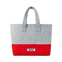 China Minimalist Large Capacity Casual Tote Felt Handbag Durable Sturdy Handles Custom Open Embroidery Logo Soft Fashionable Letter for sale