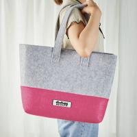 China Minimalist Large Capacity Casual Tote Felt Handbag Durable Sturdy Handles Custom Open Embroidery Logo Soft Fashionable Letter for sale