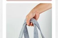 China Minimalist Large Capacity Casual Tote Felt Handbag Durable Sturdy Handles Custom Open Embroidery Logo Soft Fashionable Letter for sale