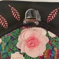 China Romantic Garden Style Women's Elegant Floral Print Evening Clutch Customized Leather Shoulder Bag Zipper Closure Canvas/PU for sale