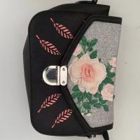 China Romantic Garden Style Women's Elegant Floral Print Evening Clutch Customized Leather Shoulder Bag Zipper Closure Canvas/PU for sale
