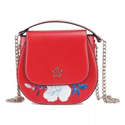 China Flower Printed PU Shoulder Bag for Women Factory Supply of High Quality Fashion Handbags 50 Hand Bag Custom Logo Cover Canvas for sale