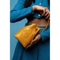 China Custom logo Oem  BSCI Certified Mini Drawstring Women Vegan Leather Bowling Handbag Women Shoulder Messenger Bag Bucket Bag for sale