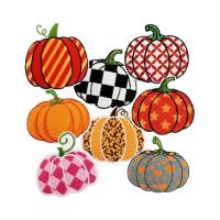 China Custom Halloween Thanksgiving Pumpkin Iron Patches for Jackets Autumn Embroidered Appliques for Clothes Gifts Design Patches for sale