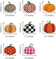 China Custom Halloween Thanksgiving Pumpkin Iron Patches for Jackets Autumn Embroidered Appliques for Clothes Gifts Design Patches for sale