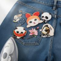 China Custom Embroidery Patch Animal Flat Chenille Embroidered Patches Cartoon Heat Press Sewing Badges for Hats Clothing for sale