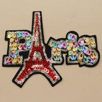China Custom Eco-Friendly Felt Fabric Iron-On Embroidery Sequin Resin Patches for Clothing and Hats for sale