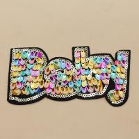 China Custom Eco-Friendly Felt Fabric Iron-On Embroidery Sequin Resin Patches for Clothing and Hats for sale