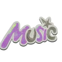 China Custom Eco-Friendly Felt Fabric Iron-On Embroidery Sequin Resin Patches for Clothing and Hats for sale