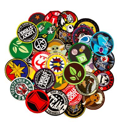 China High Quality Custom Woven 2D Patches Iron-On Sew-On Hook and Loop with Heart Embroidery Polyester Fabric for Clothing Hats Bags for sale