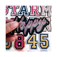 China Iron on 3D Varsity Letters Patches Stocked Chenille Sew Cosmetic Bag Hats Sweater Tshirt Customized Embroidery with Sequins for sale