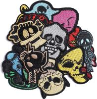 China Halloween Horror Embroidery Handmade Iron-on Patch for Hat Twill Fabric with Polyester for Adding Spooky Touches for sale
