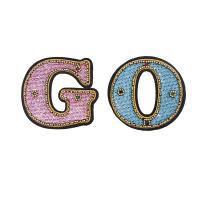 China Alphabet Jewelry DIY Crafts Embroidered Patches White Pearls Rhinestone Ironing Cloth Woven Embroidery Applique Sequins Canvas for sale