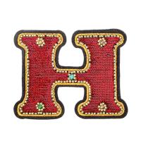 China Alphabet Jewelry DIY Crafts Embroidered Patches White Pearls Rhinestone Ironing Cloth Woven Embroidery Applique Sequins Canvas for sale