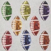 China Sequin Football Rugby Patch for Women Man Clothing Bag Iron-on Sequin Fabric for College Jersey Game Day Clothing Patches for sale