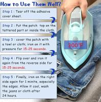 China Denim Iron on Patches Inside & Outside Strong Glue Denim Repair Patch for Jeans Jacket Denim Mending and Decorating, Blue for sale