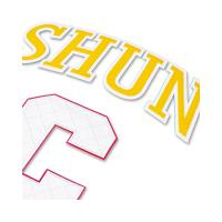 China Colorful Rainbow Alphabet Embroidered Shadow Patches Chenille Fabric for Adhesive Ironable Application on Hats or Clothing for sale