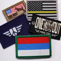China Custom Fabric Iron-On Patches Environmental Protection National Flag Badge Emblem Logo Embroidered with Sequins Style Canvas for sale
