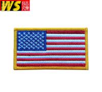 China Custom Fabric Iron-On Patches Environmental Protection National Flag Badge Emblem Logo Embroidered with Sequins Style Canvas for sale