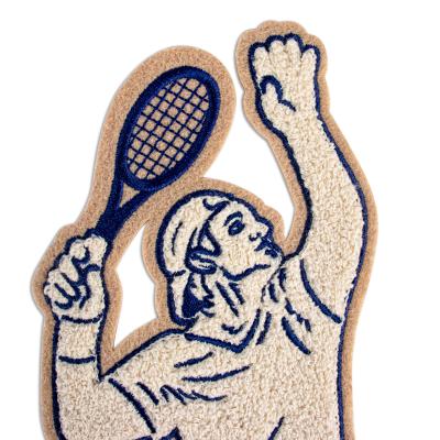 China Best Seller Iron-On Glitter Embroidery Patches Large Logo Animal Letter Patches 3D Clothing Wholesale Cheap Mascot Patches for sale