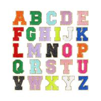 China Custom Hat Applique Patches Name Tag Embroidery Iron on Letters Chenille Patch for Jackets for sale