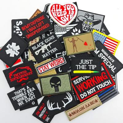 China Custom Personalized Embroidered Name Patches Hook Fastener,Uniform,Work Shirt,Hat Morale Name Patches for sale