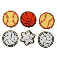 China Custom Patches Iron on Flat Sequin Chenille Patches Football Basketball Sports Embroidery Badges for sale