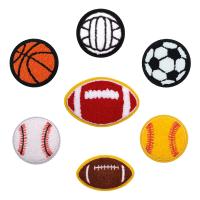 China Sports Style Chenille Embroidery Patch Basketball Football Patches School Badges for sale