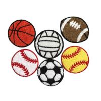 China Sports Style Chenille Embroidery Patch Basketball Football Patches School Badges for sale