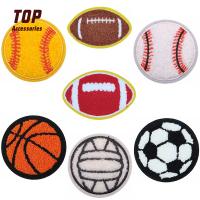 China Sports Style Chenille Embroidery Patch Basketball Football Patches School Badges for sale