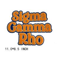China Wholesale Custom Embroidery Poodles Greek Letter Iron on Chenille Patches for Sigma Gamma Rho Clothing for sale