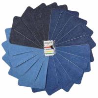 China Custom Free Pattern Design Jeans  Embroidery Patches Wholesale Variety of Sizes Blue Denim Fabric Ironing Patches for sale